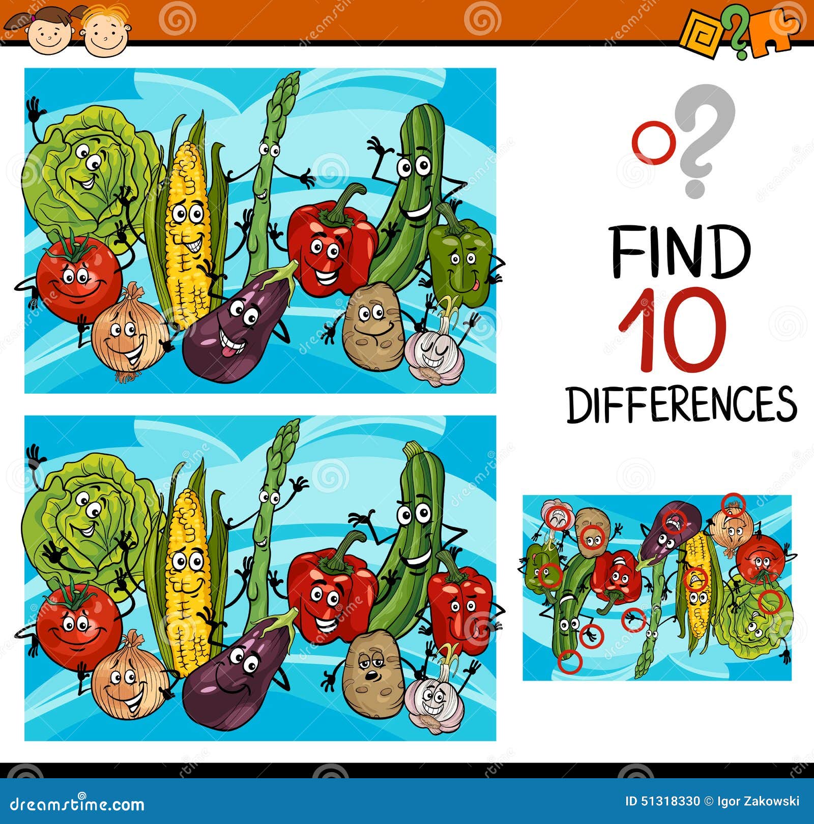 Finding Differences Game Cartoon Stock Vector - Illustration of puzzle ...