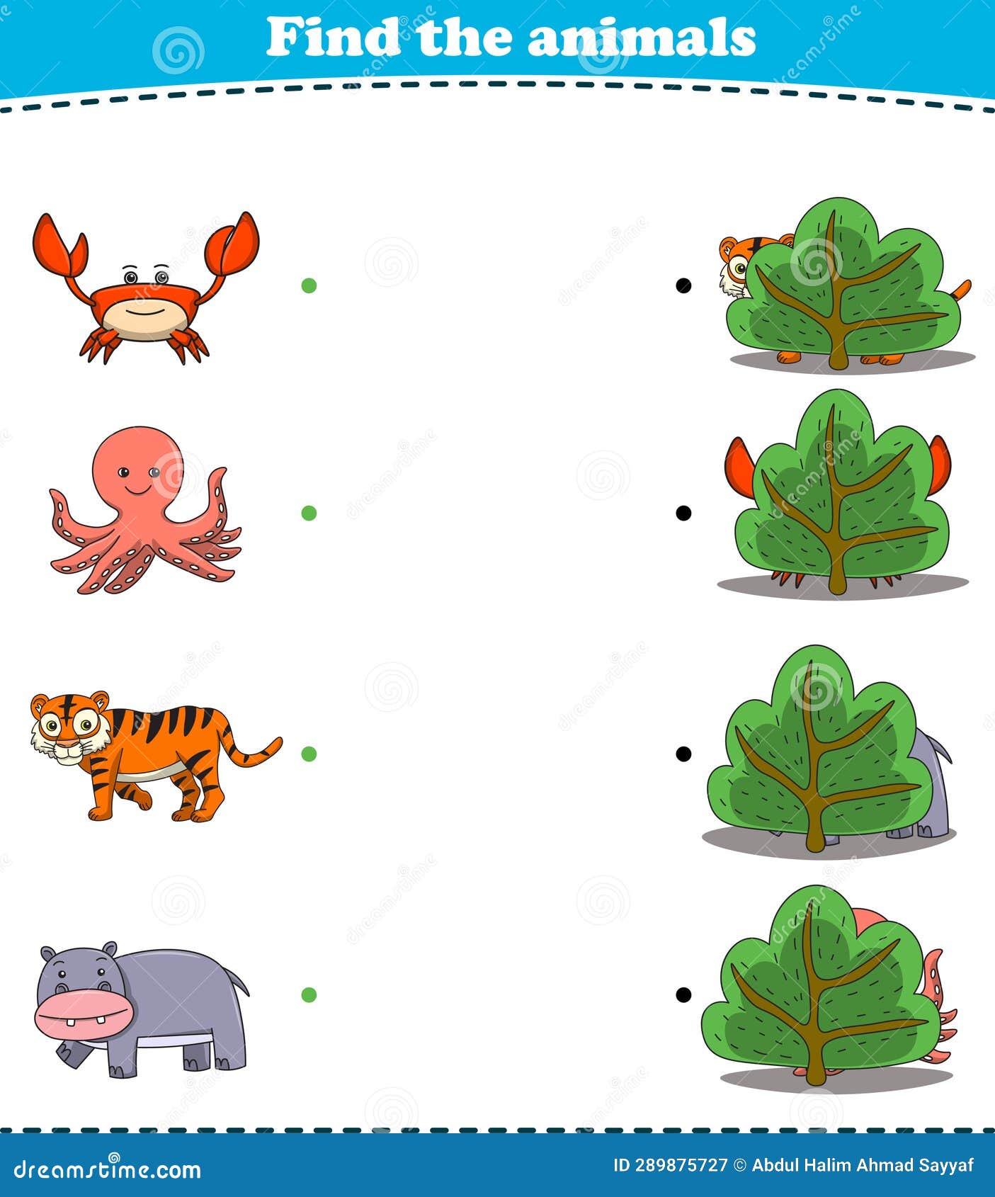 Finding Hiding Animals Child Exercise Sheet Hedgehog Toucan Frog Cow ...