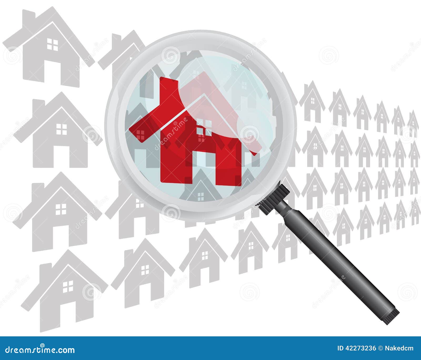 Finding Home with Magnifying Glass Stock Vector - Illustration of ...