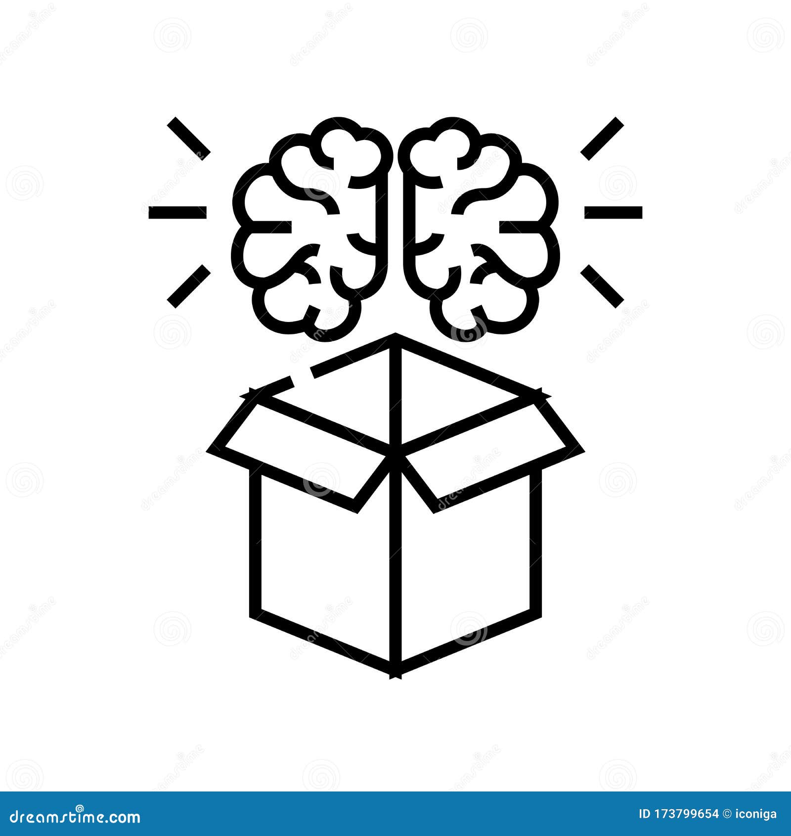 Finding Idea Line Icon, Concept Sign, Outline Vector Illustration ...