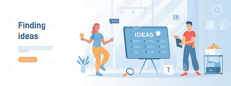 Finding Ideas. Brainstorming Process. Find Solution, Business Ideas ...