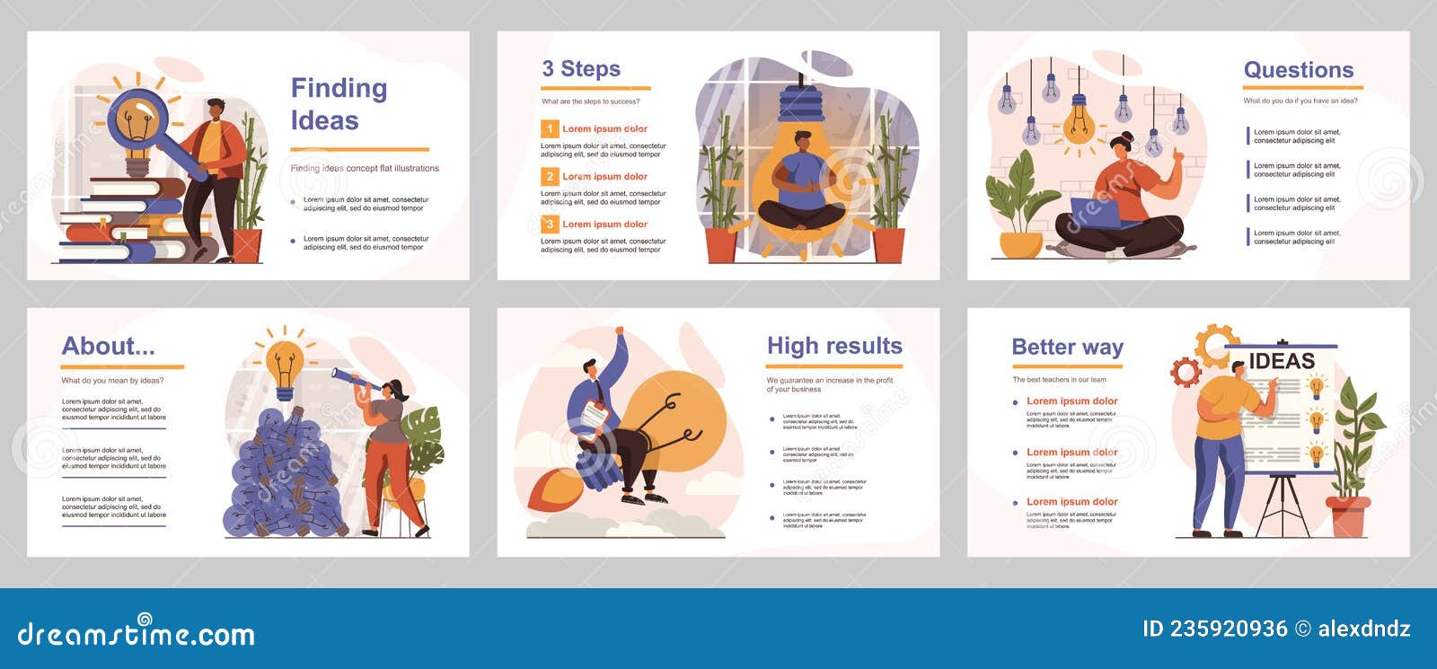 Finding Ideas Concept for Presentation Slide Template. Stock Vector ...