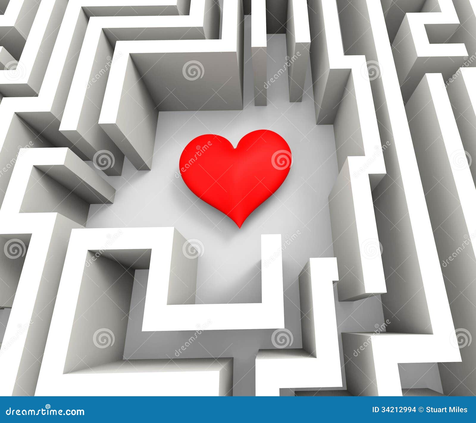 Finding Love or Girlfriend Shows Heart in Maze Stock Illustration ...