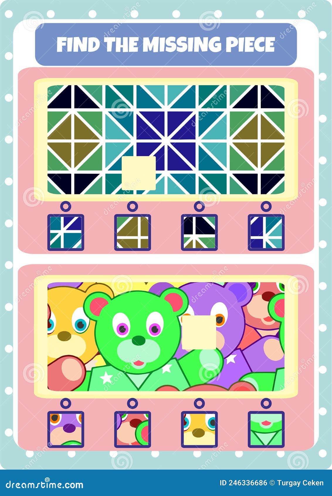 Find in the Pictures Missing Piece Stock Vector - Illustration of piece ...