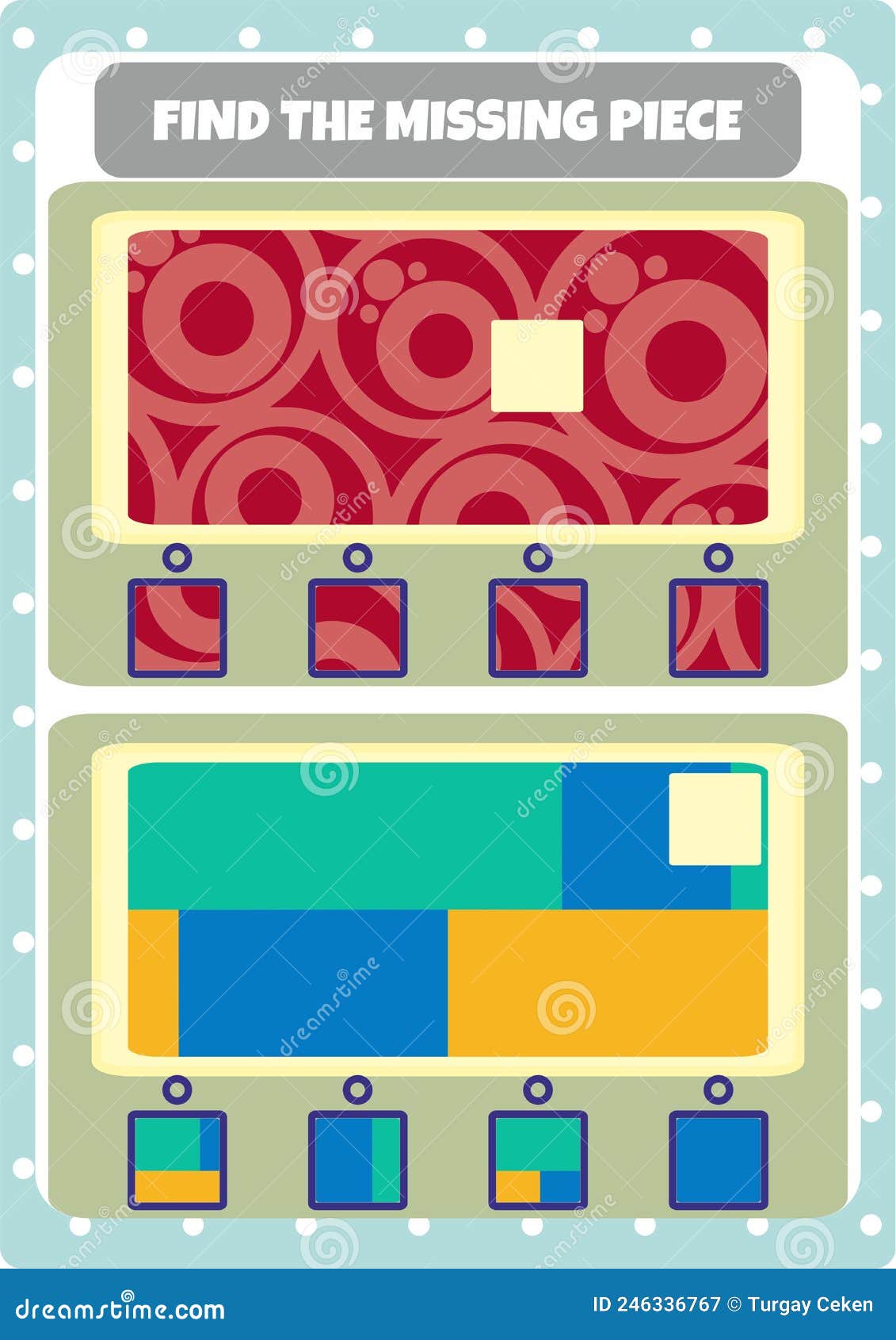 Find in the Pictures Missing Piece Stock Vector - Illustration of ...