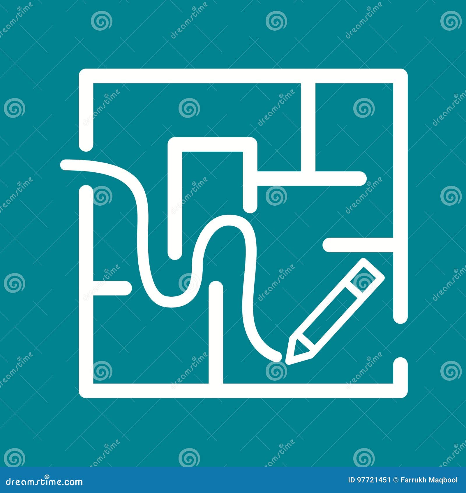 Finding Path stock vector. Illustration of difficult - 97721451