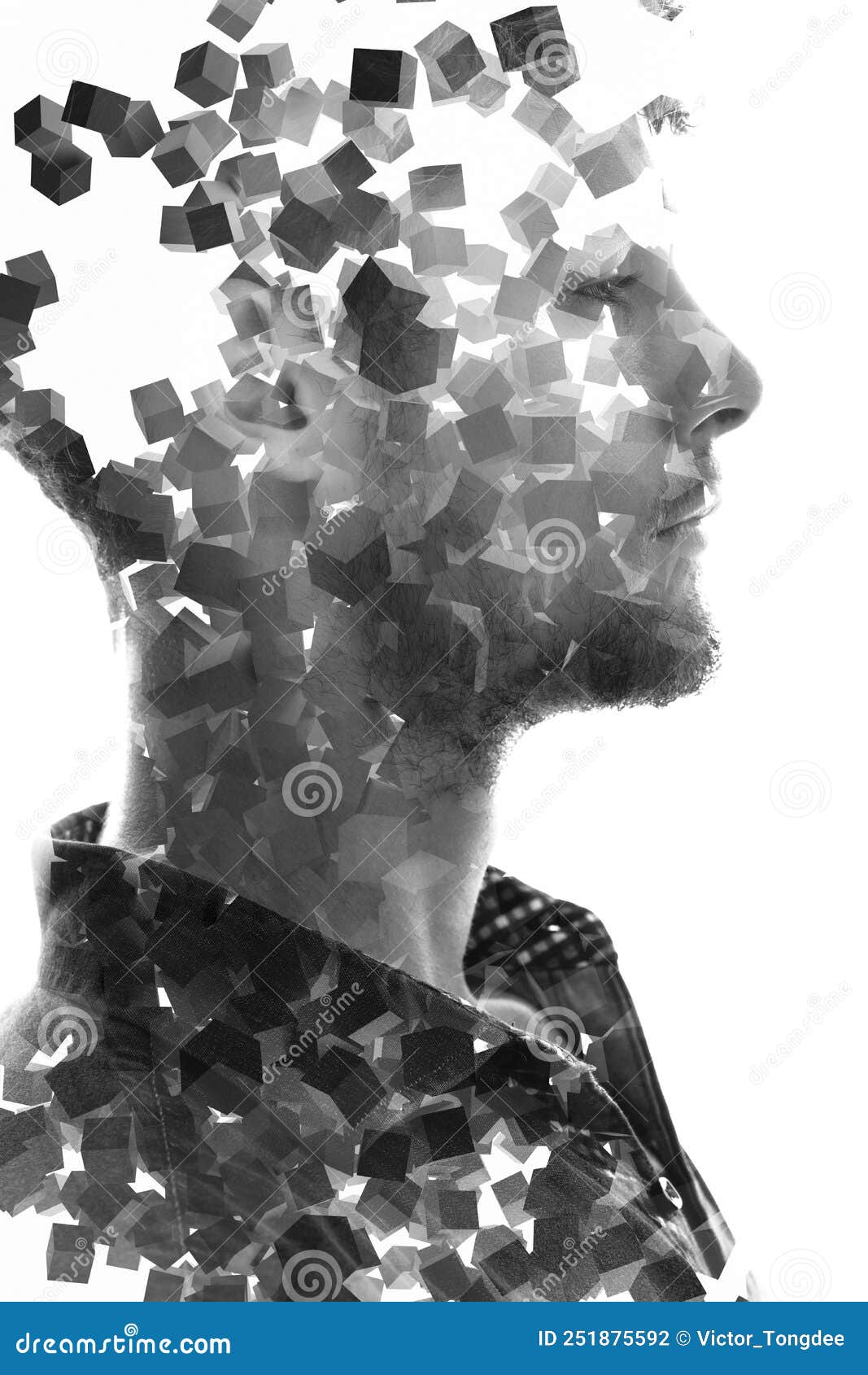 Finding Peace in Chaos. Double Exposure Portrait Stock Photo - Image of ...