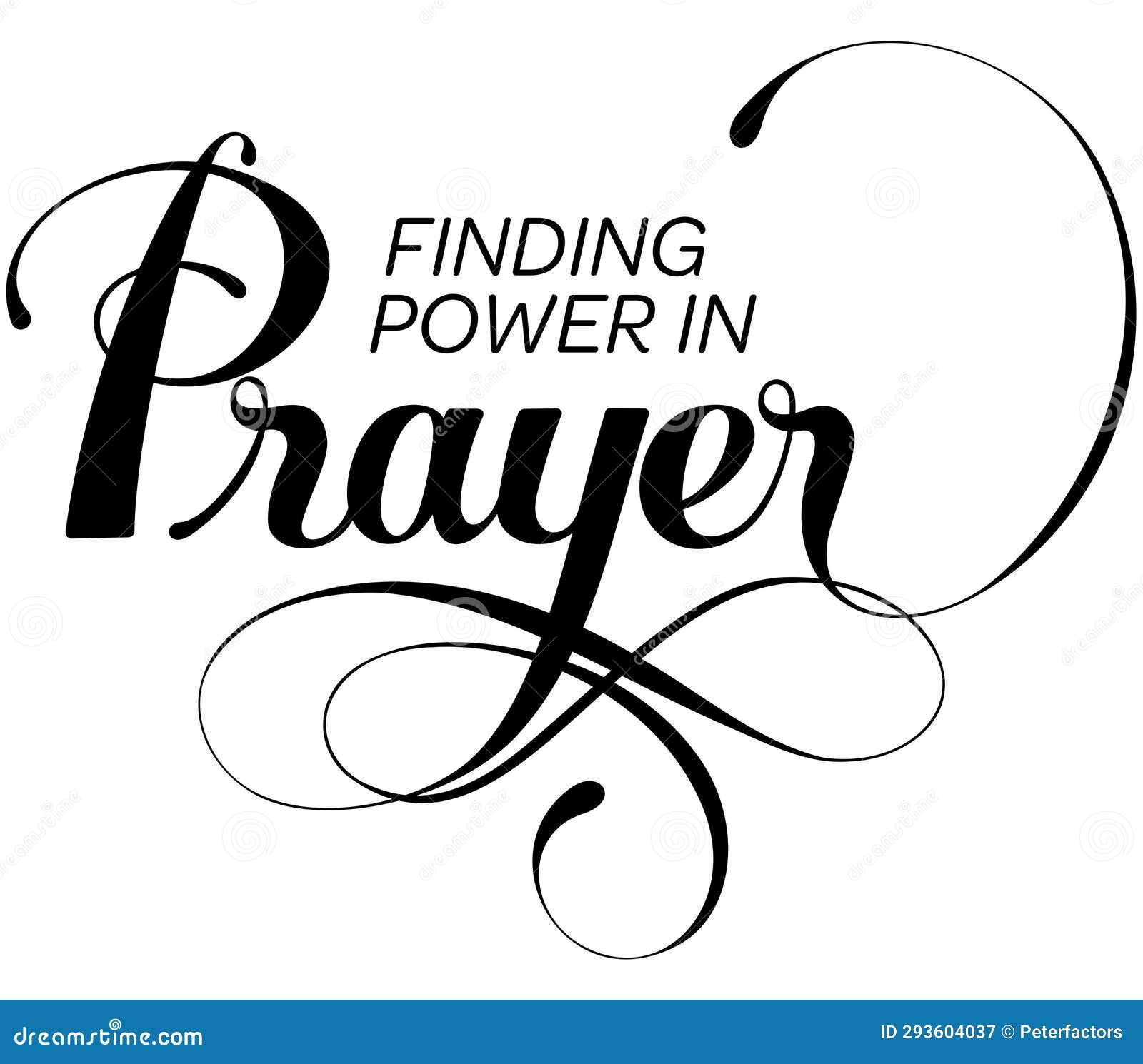 Finding Power in Prayers - Custom Calligraphy Text Stock Vector ...