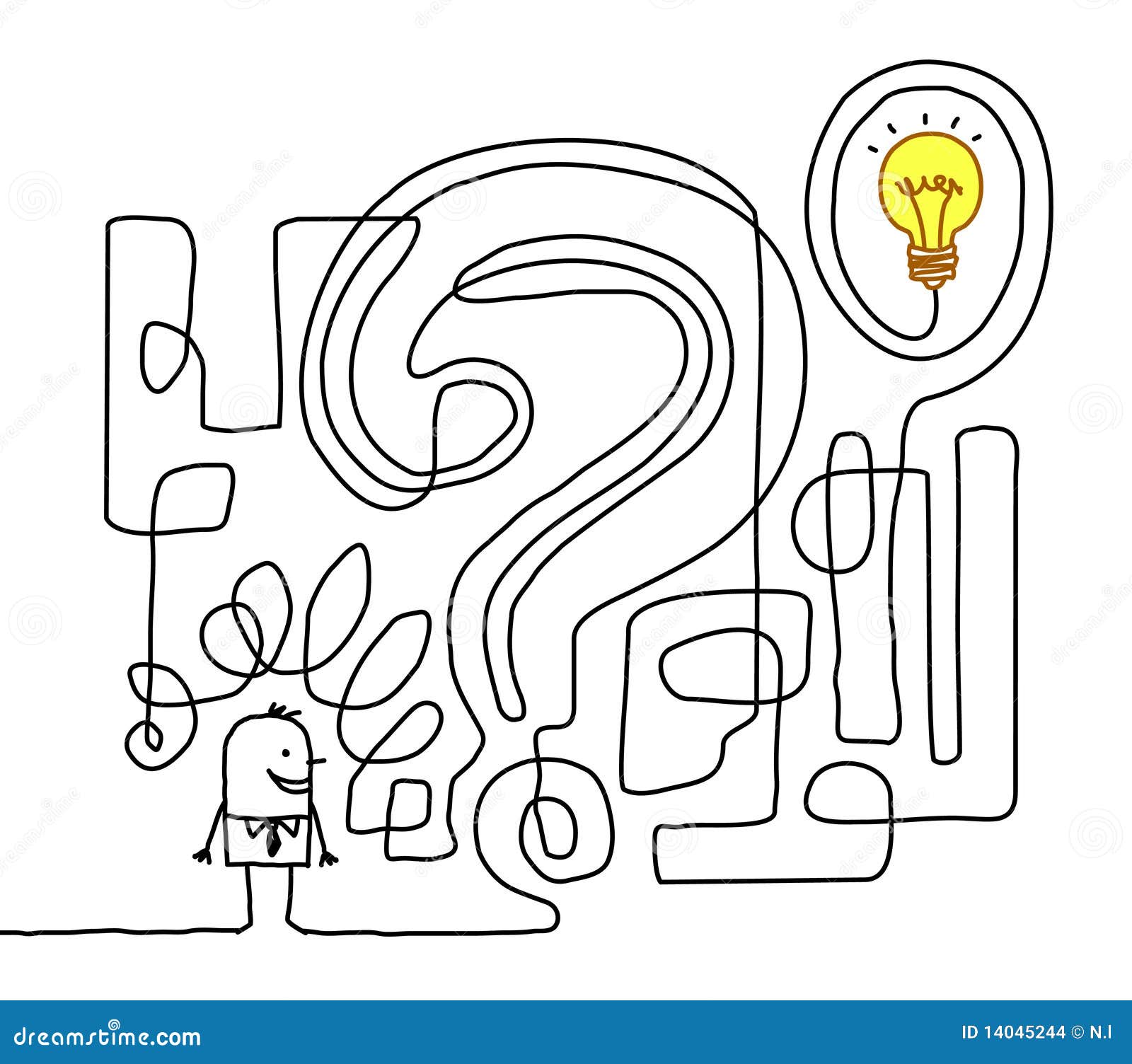 Finding the solution stock vector. Illustration of idea - 14045244