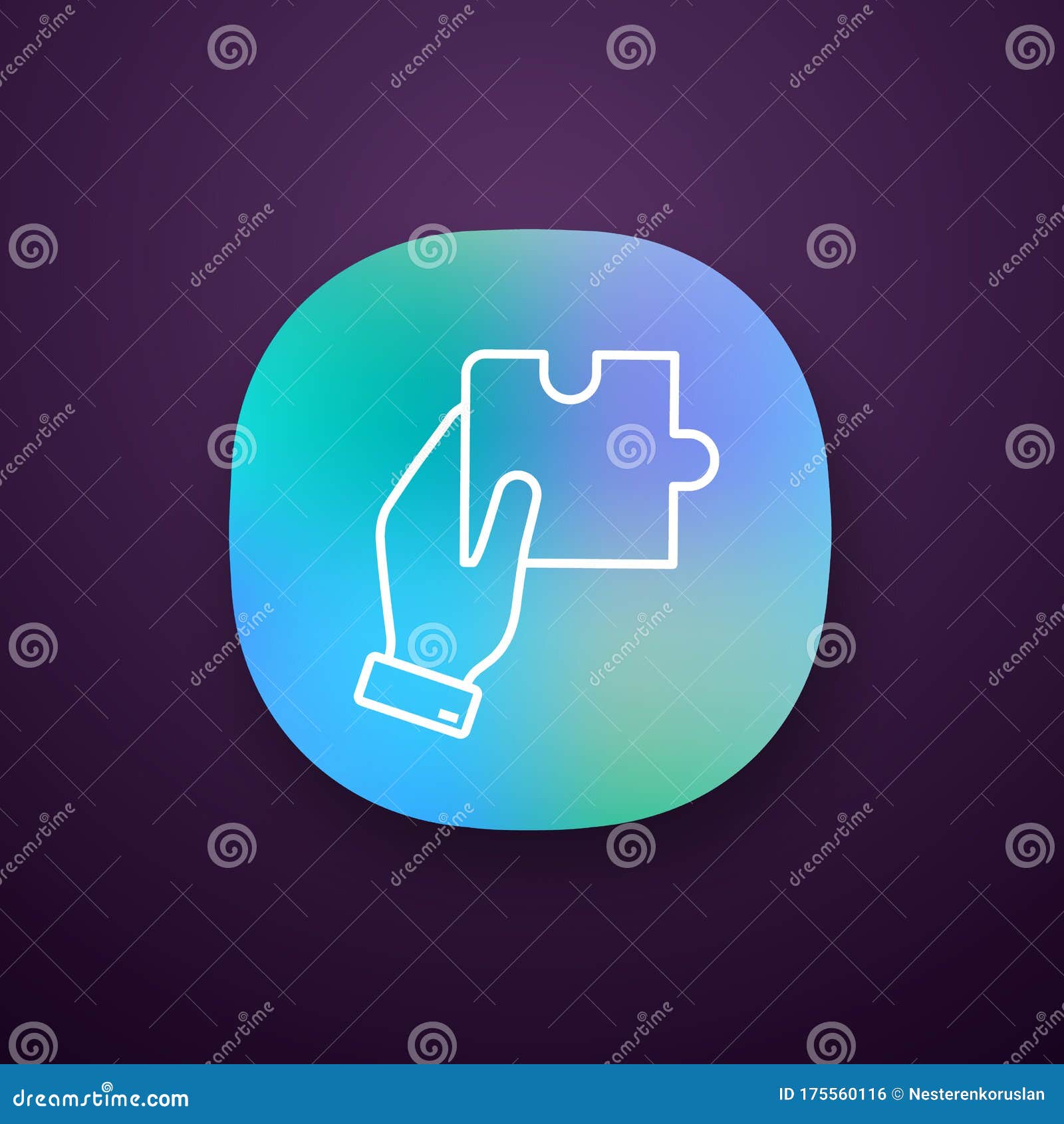 Finding solution app icon stock vector. Illustration of application - 175560116