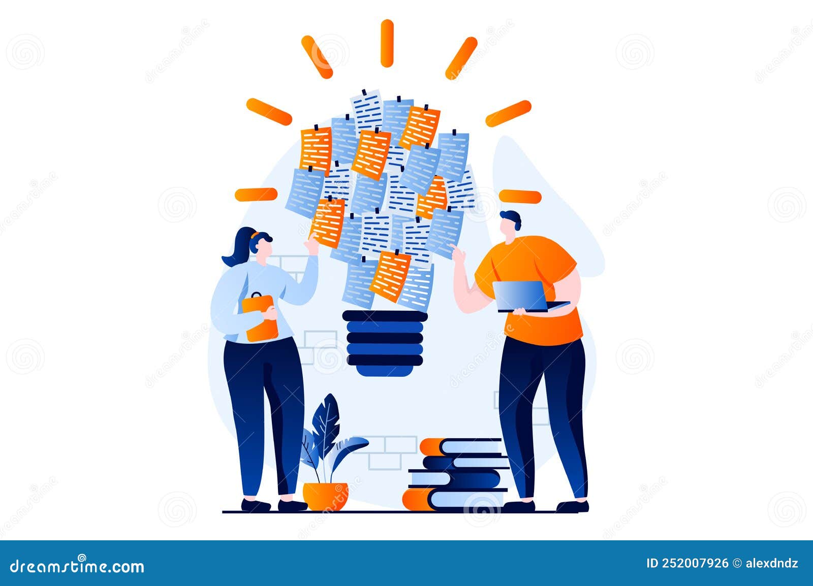 Finding Solution Concept with People Scene in Flat Cartoon Design ...