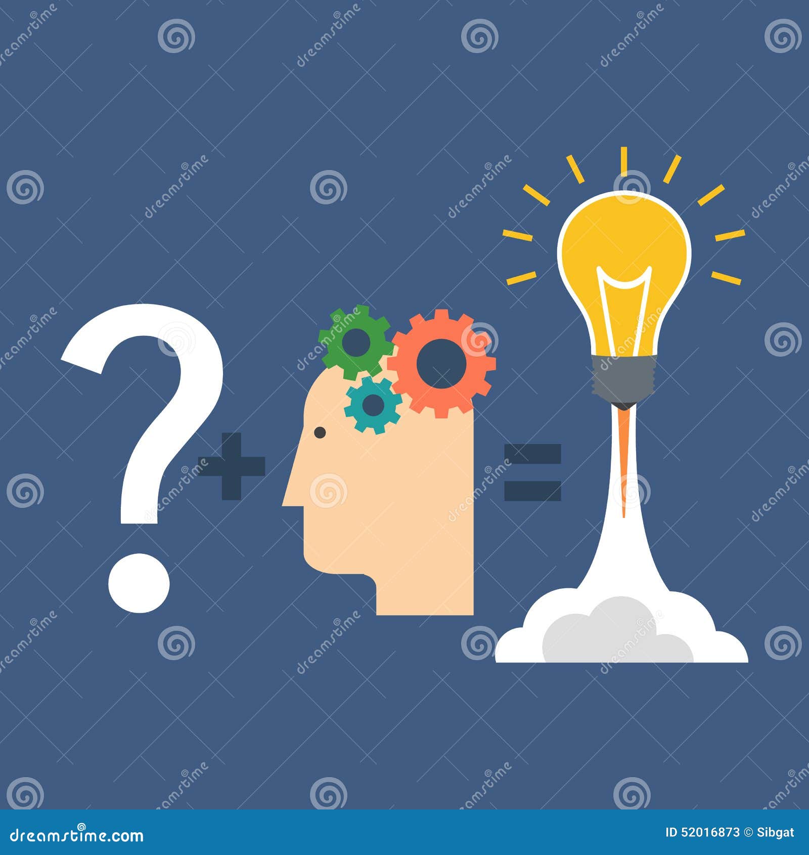 Finding Solution, Innovation Concept. Flat Design Stock Vector ...