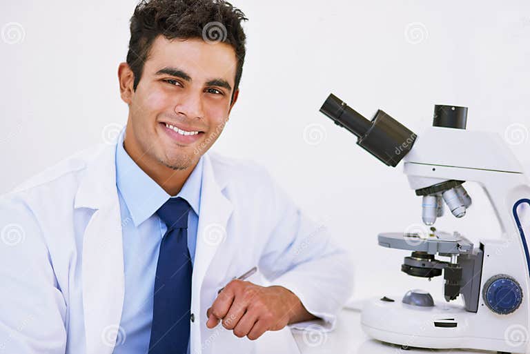 Finding Solutions in the Small Things. Portrait of a Smiling Lab ...