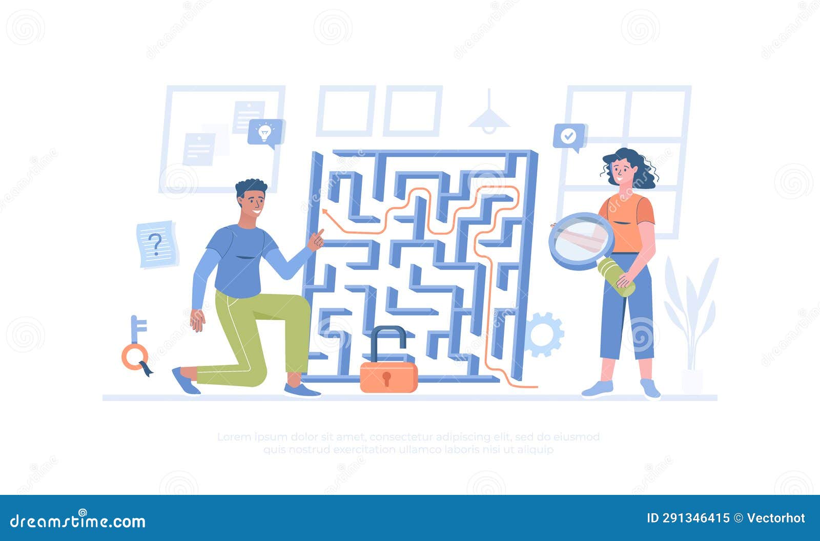 Finding Solutions Concept Vector Illustration. Creative Workers ...