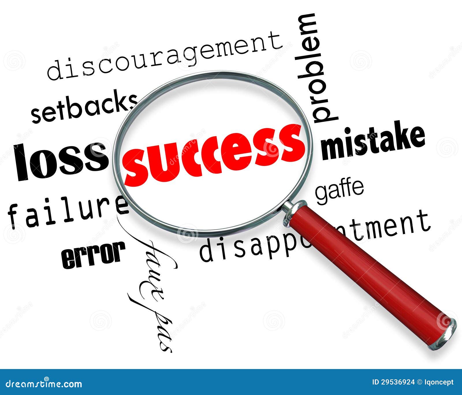 Finding Success Amid Failure - Magnifying Glass Stock Illustration ...