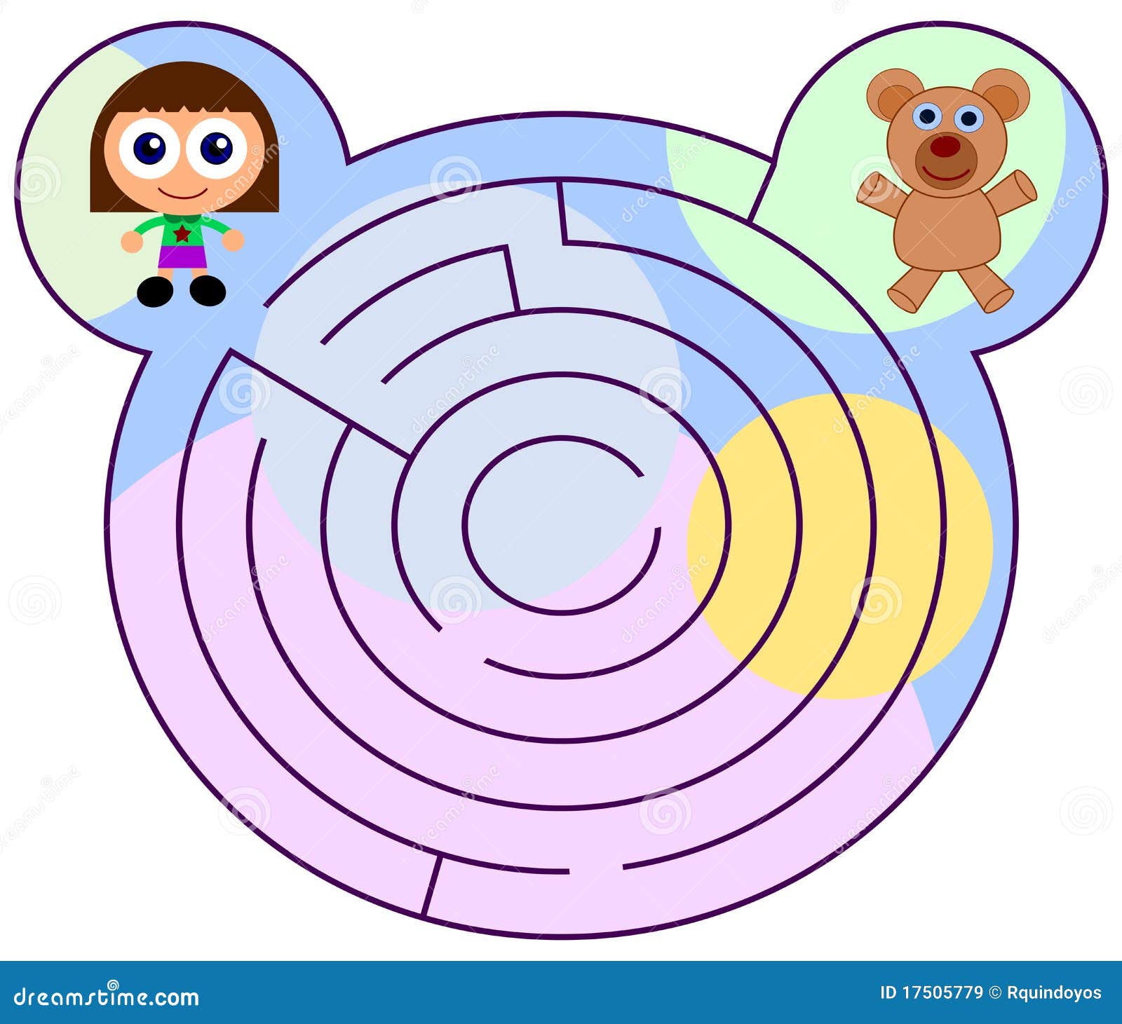 Finding teddy maze stock illustration. Illustration of cartoon - 17505779
