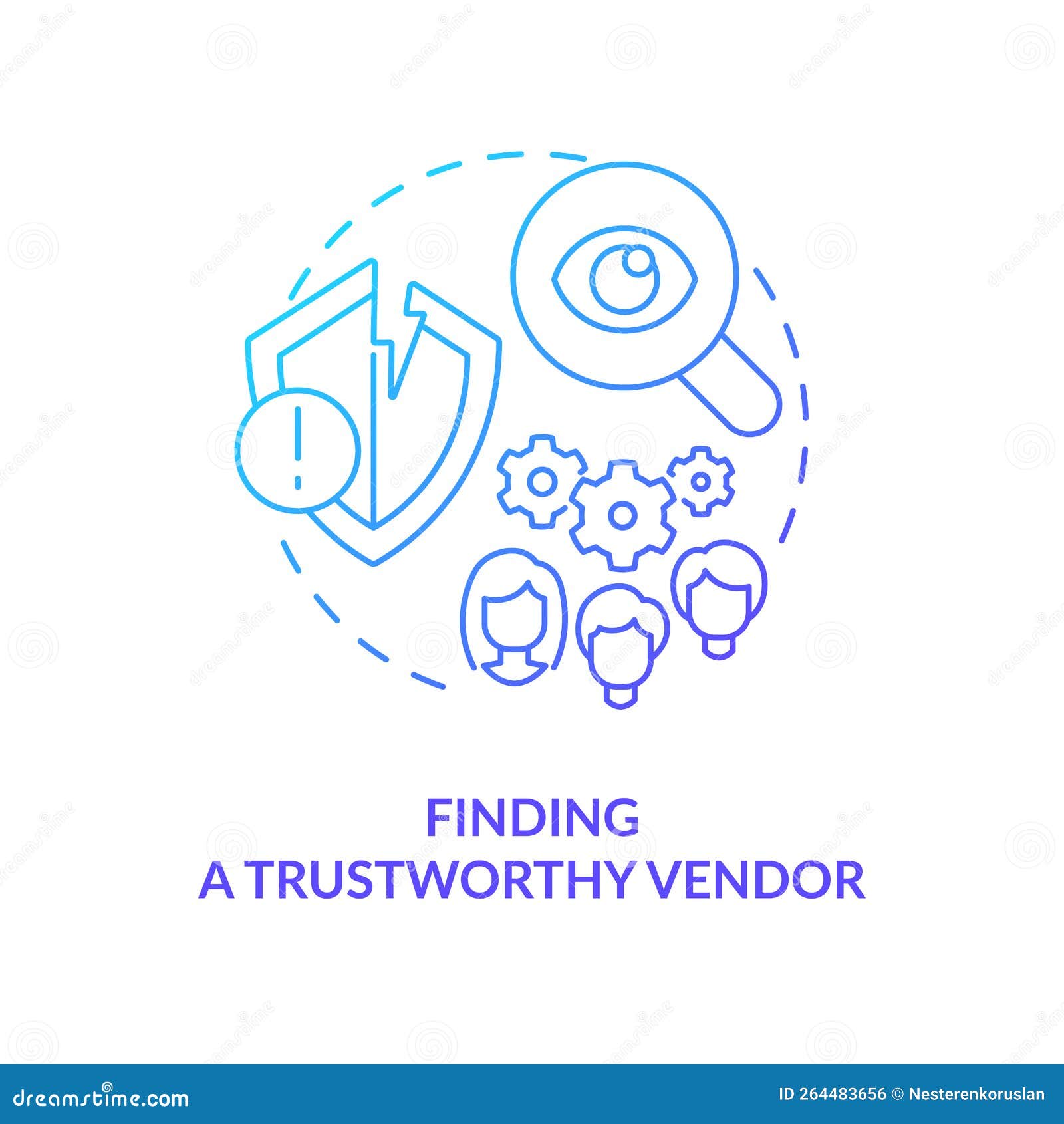 Finding Trustworthy Vendor Concept Icon Vector Illustration ...