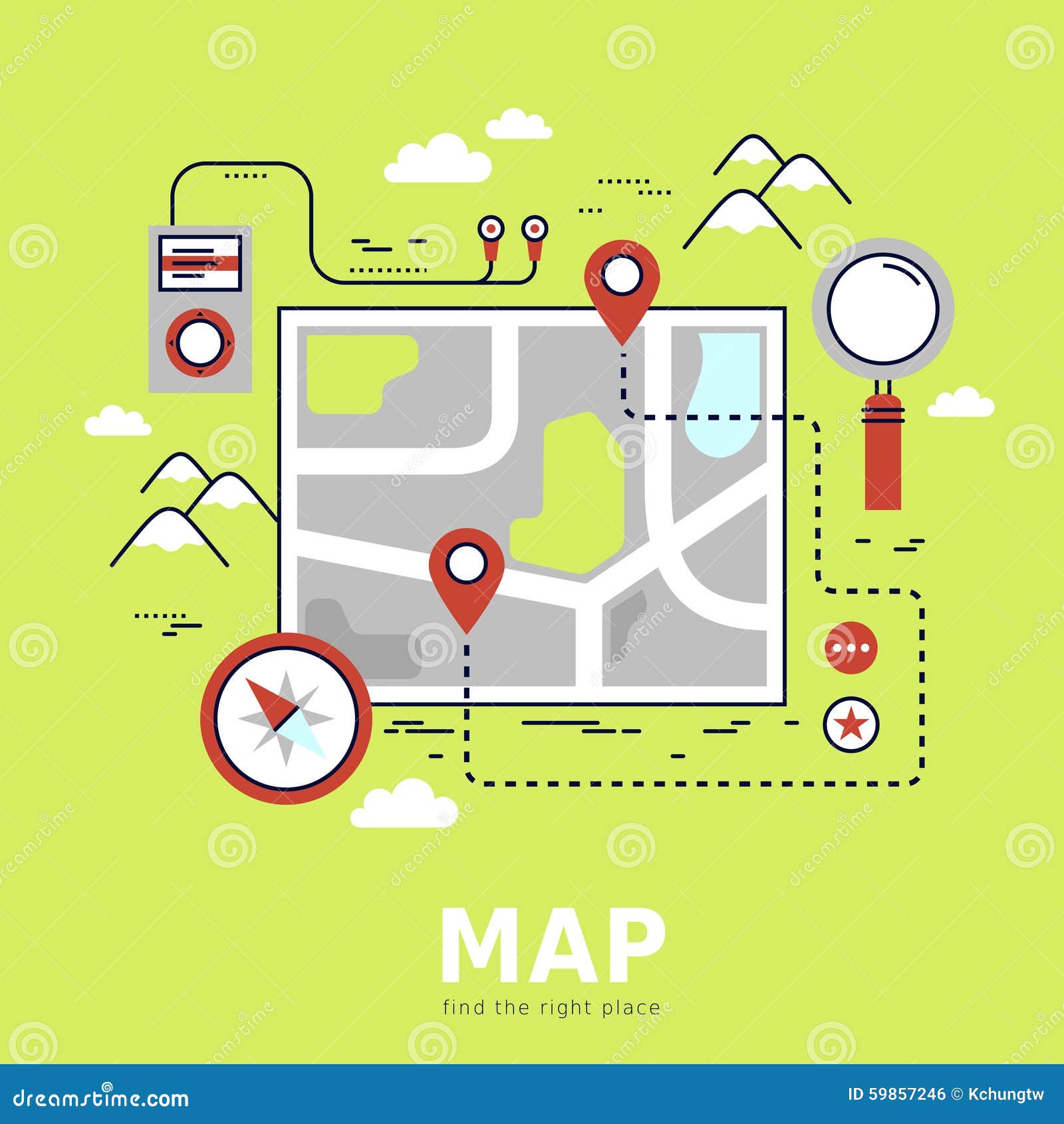 Finding the way concept stock vector. Illustration of navigation - 59857246