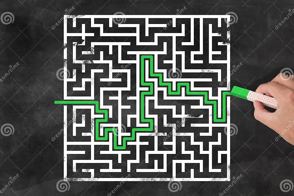 Finding Way through Maze Concept Stock Image - Image of difficulty ...