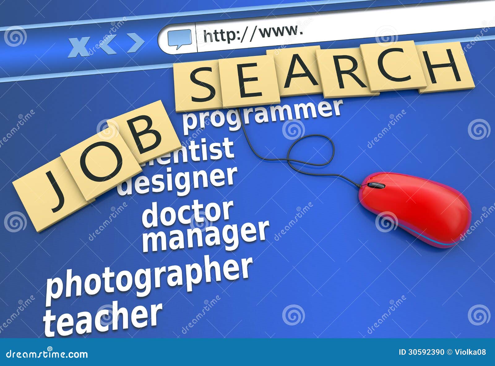 Finding work as a concept stock illustration. Illustration of address ...