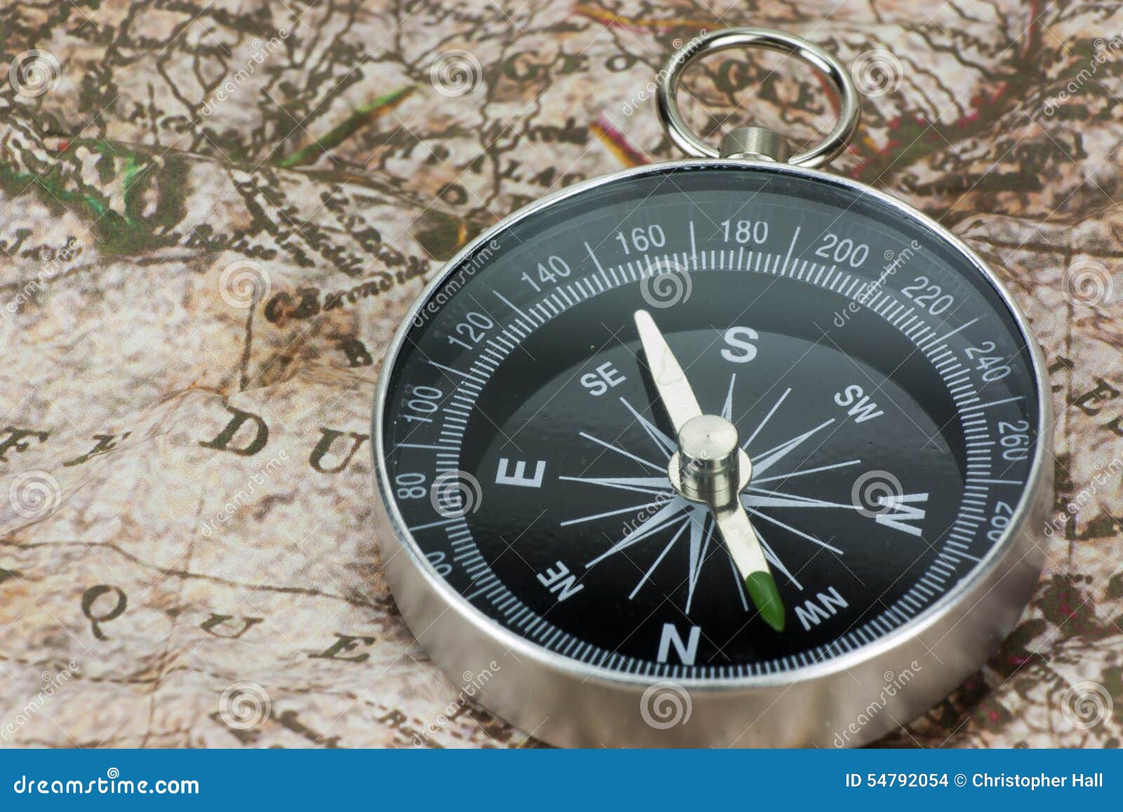 Finding Your Direction - Compass and Map Stock Photo - Image of history ...
