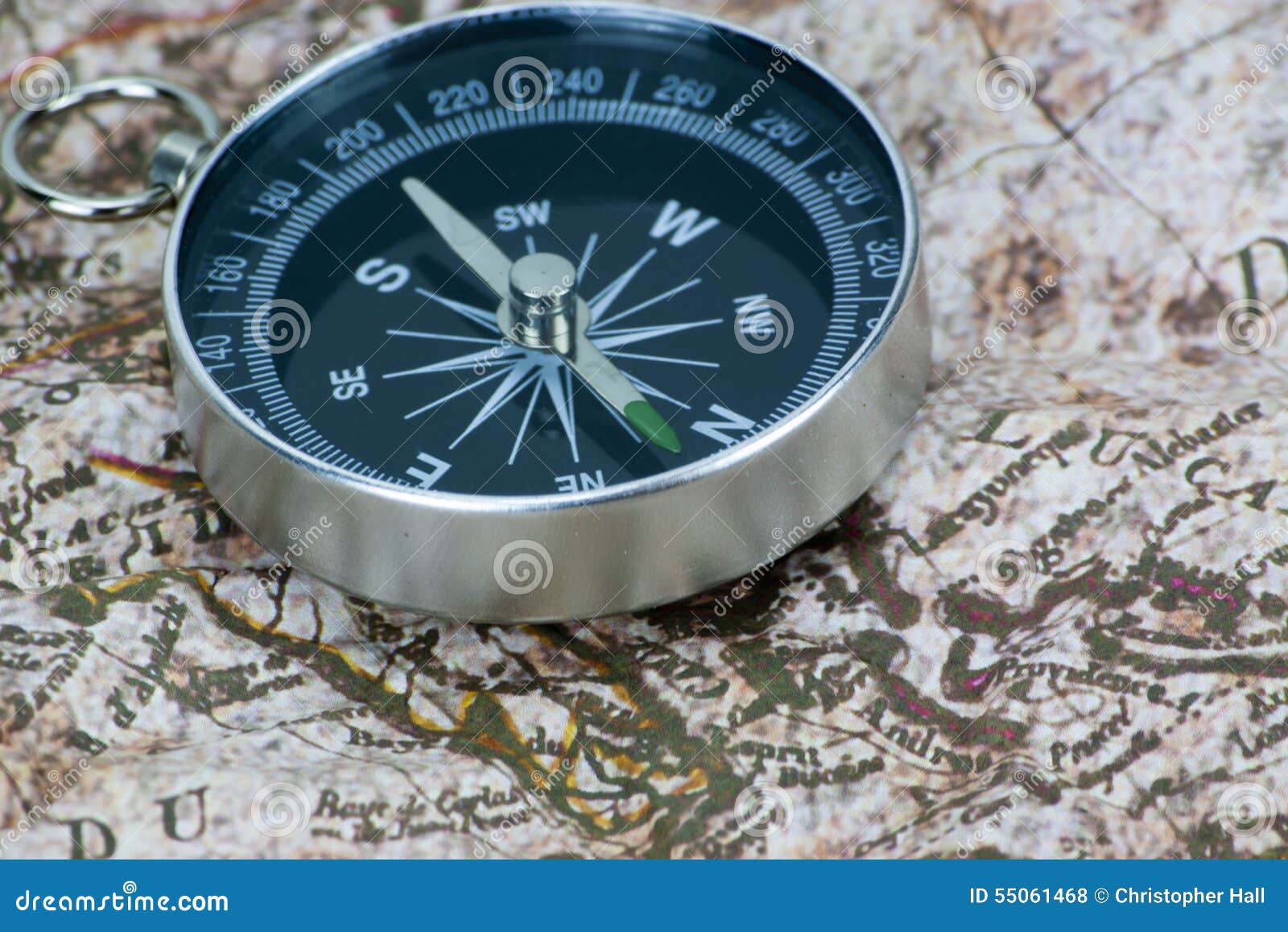 Finding Your Direction - Compass and Map Stock Photo - Image of ...
