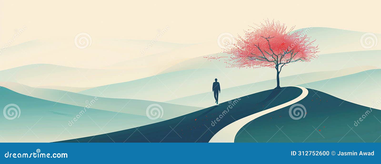 Finding Your Path Abstract Illustration with Copy Space Stock ...