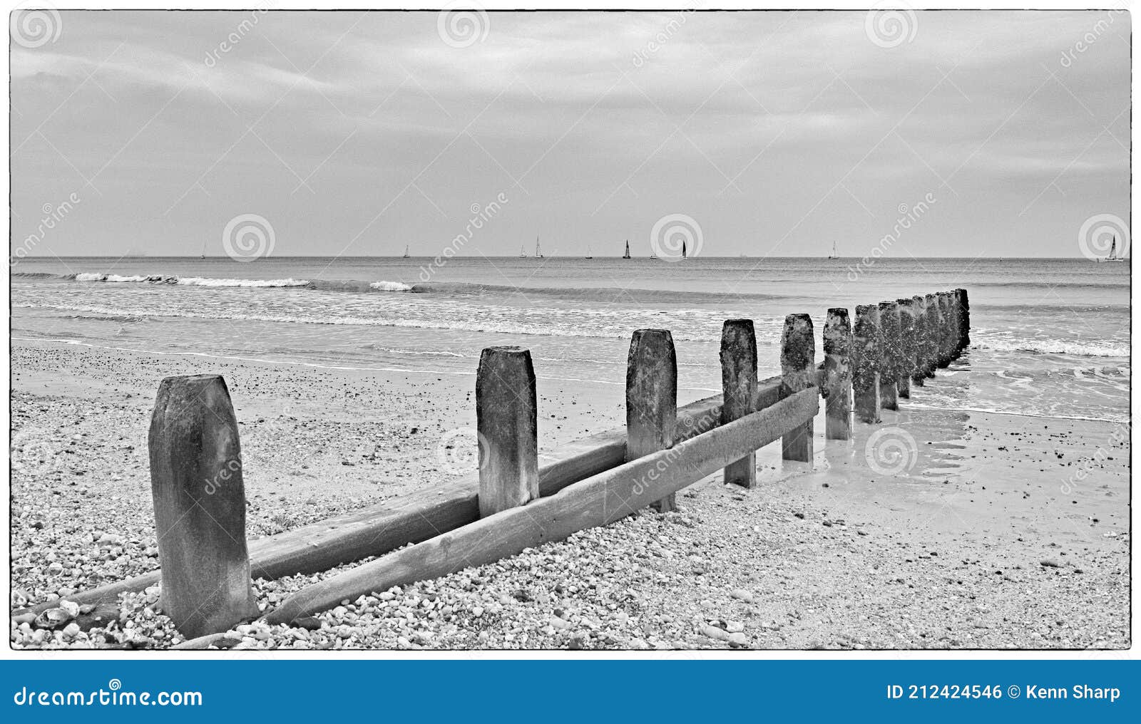 Fine Art Image-Across the Groynes Stock Photo - Image of coast ...