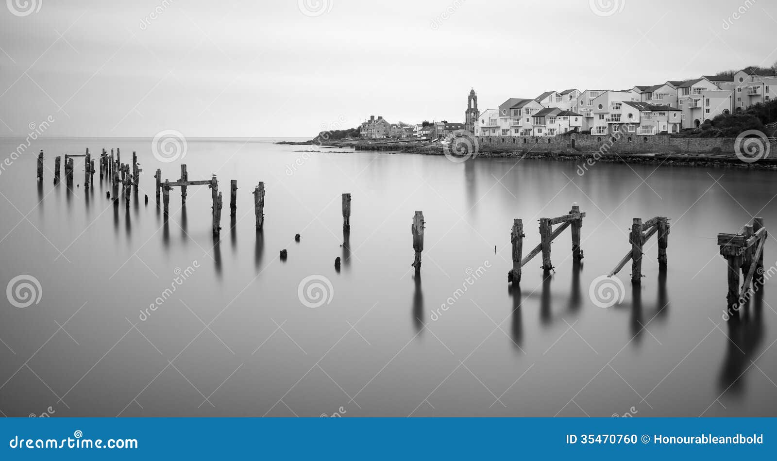 Fine Art Landscape Image of Derelict Pier in Milky Long Exposure Stock ...