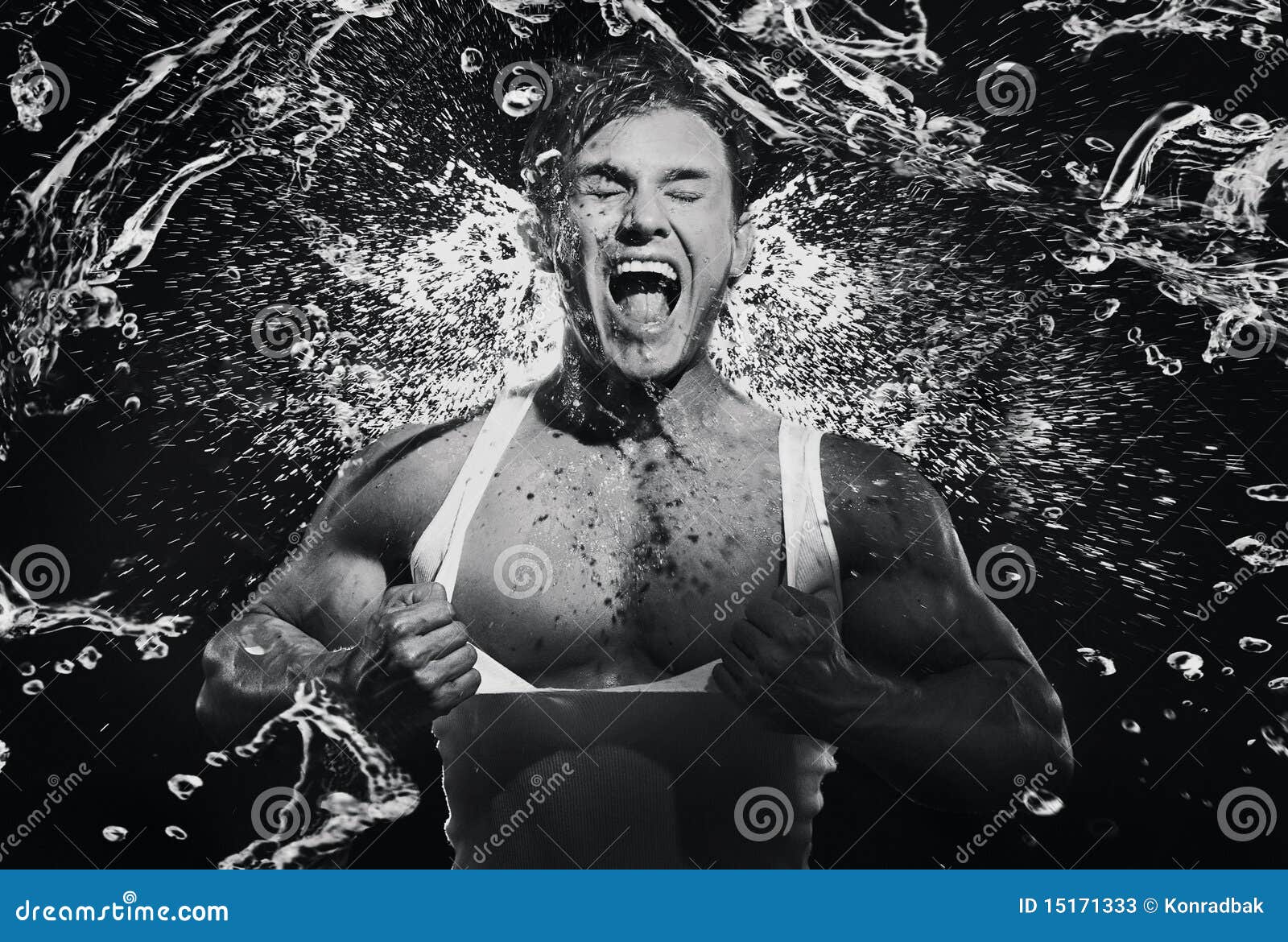Bodybuilder In The Shower Stock Photography | CartoonDealer.com #12102944
