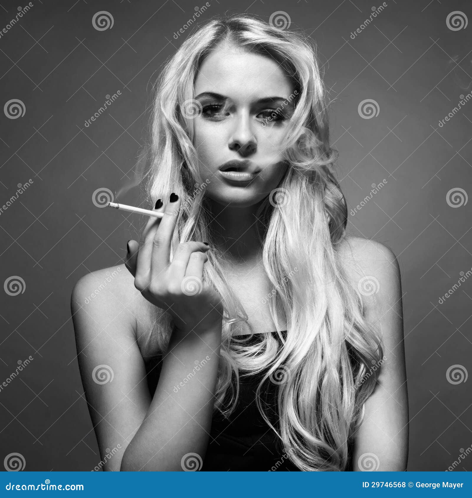 Beautiful Lady with Cigarette Stock Photo - Image of glamour, feminine ...