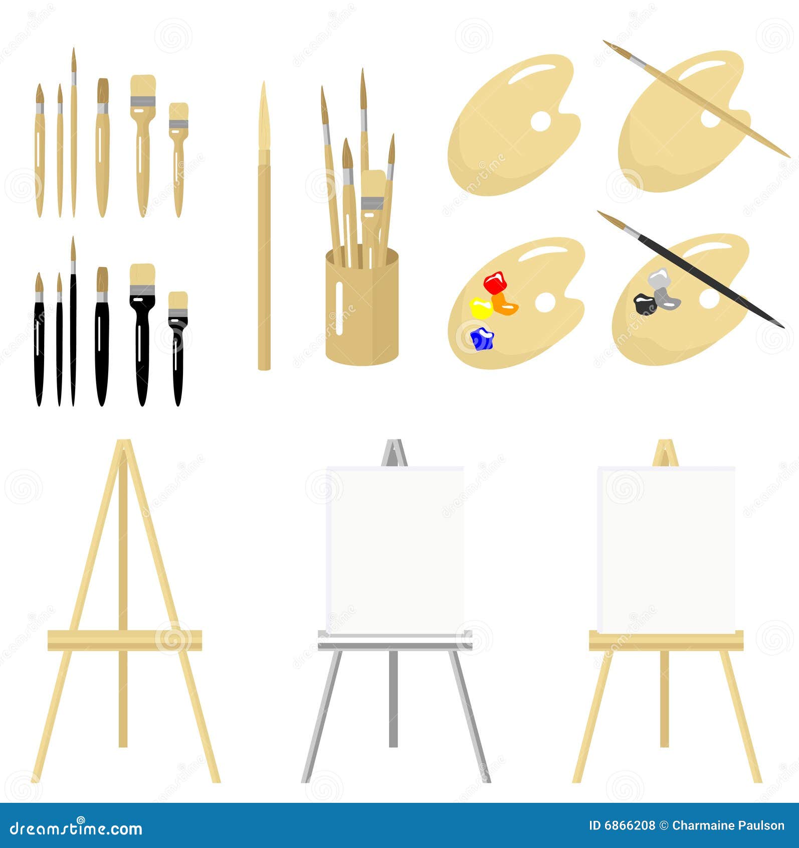 Fine Art Tools stock vector. Illustration of color, paint - 6866208