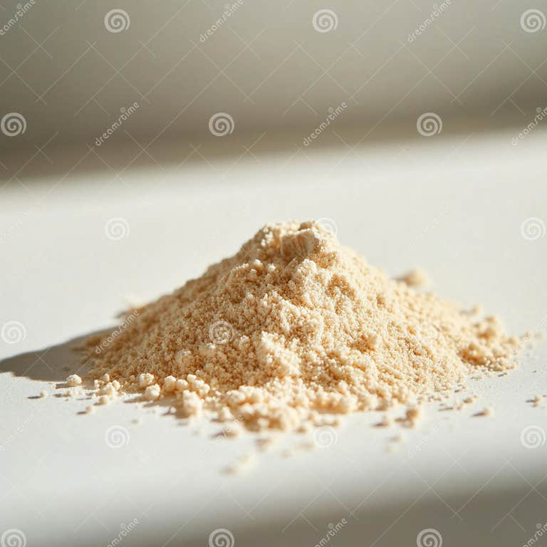 Fine Beige Powder on White Surface Illuminated by Natural Light Stock ...