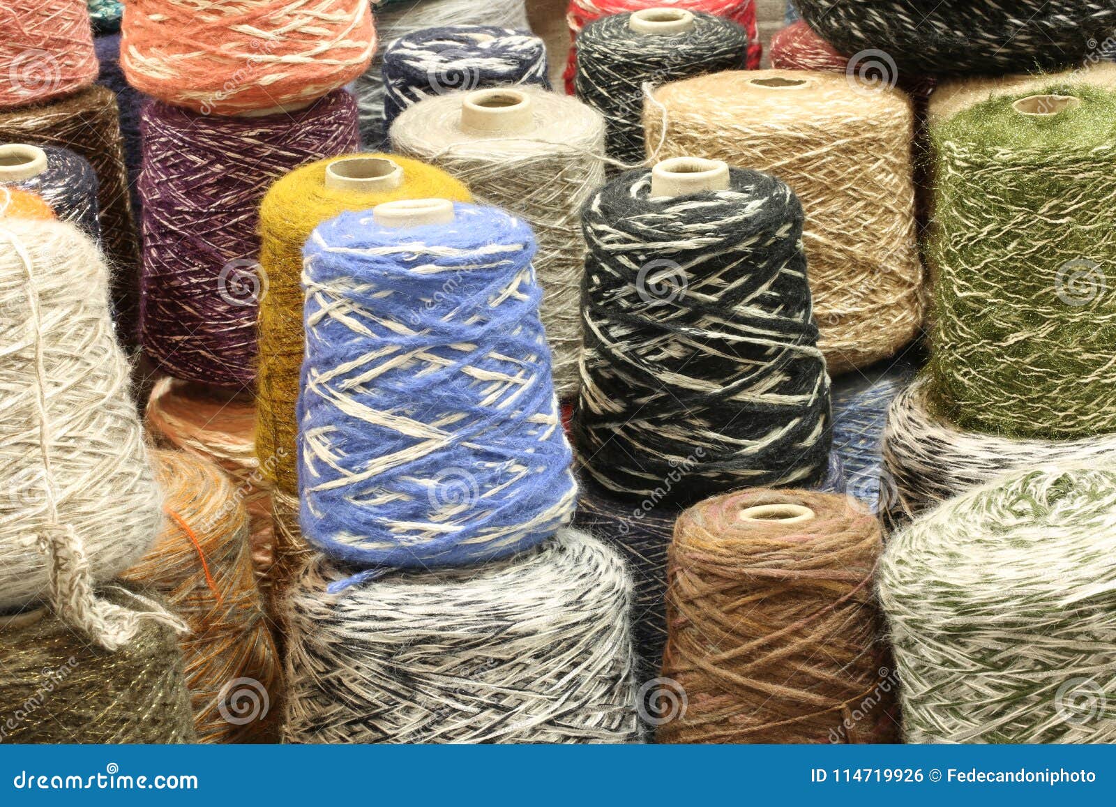 Fine Colored Wool Thread for the Creation of Handmade Sweaters Stock ...