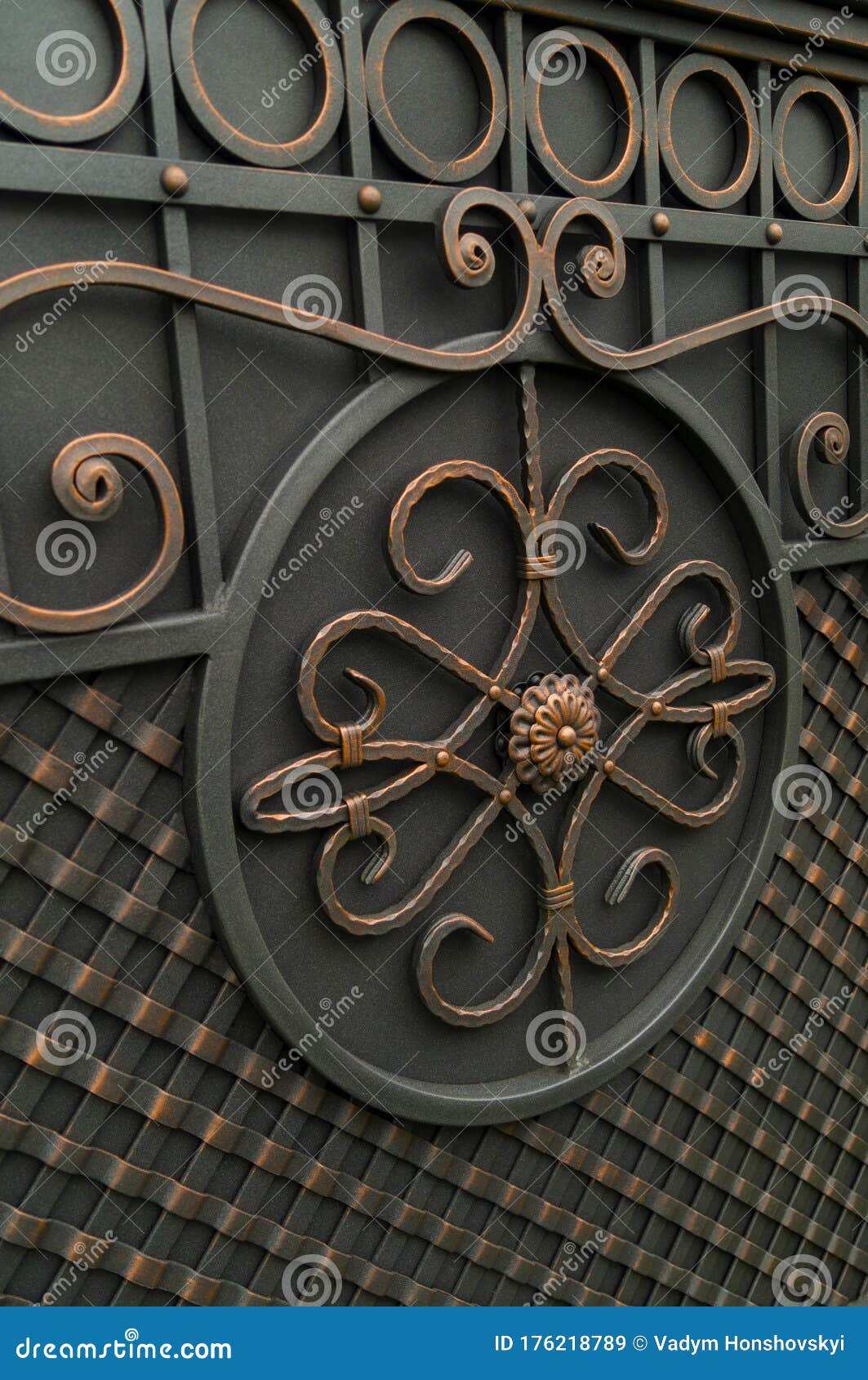 Fine Decorative Forged Gate Elements Stock Image - Image of iron ...