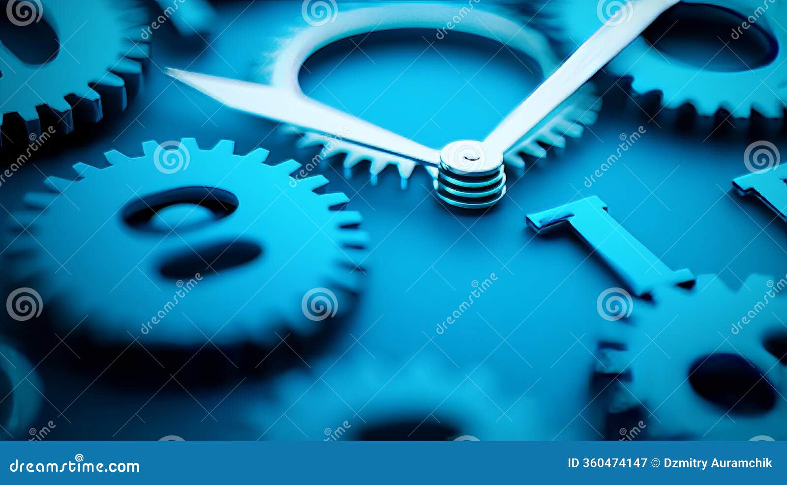 The Fine Details of the Clockwork Mechanism are Showcased in Blue Light ...