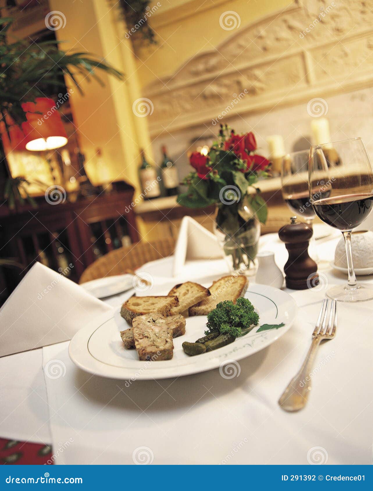 Fine Dining stock photo. Image of wine, fork, ambience - 291392