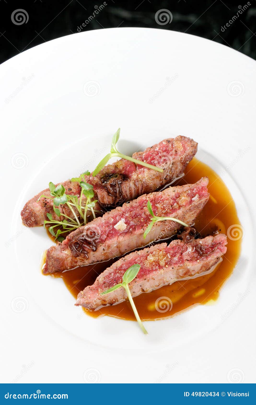 Fine Dining, Angus Beef Steak Fillets with Roasted Tomato Stock Photo ...