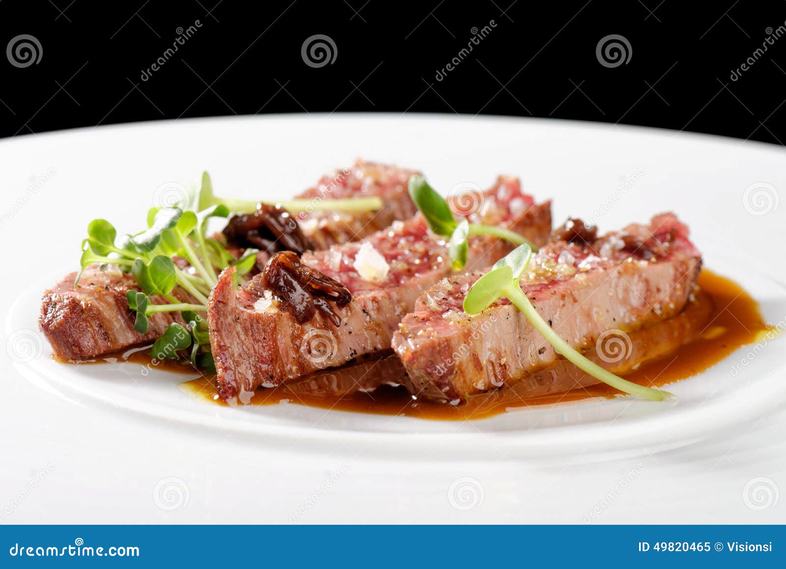 Fine Dining, Angus Beef Steak Fillets with Roasted Tomato Stock Image ...