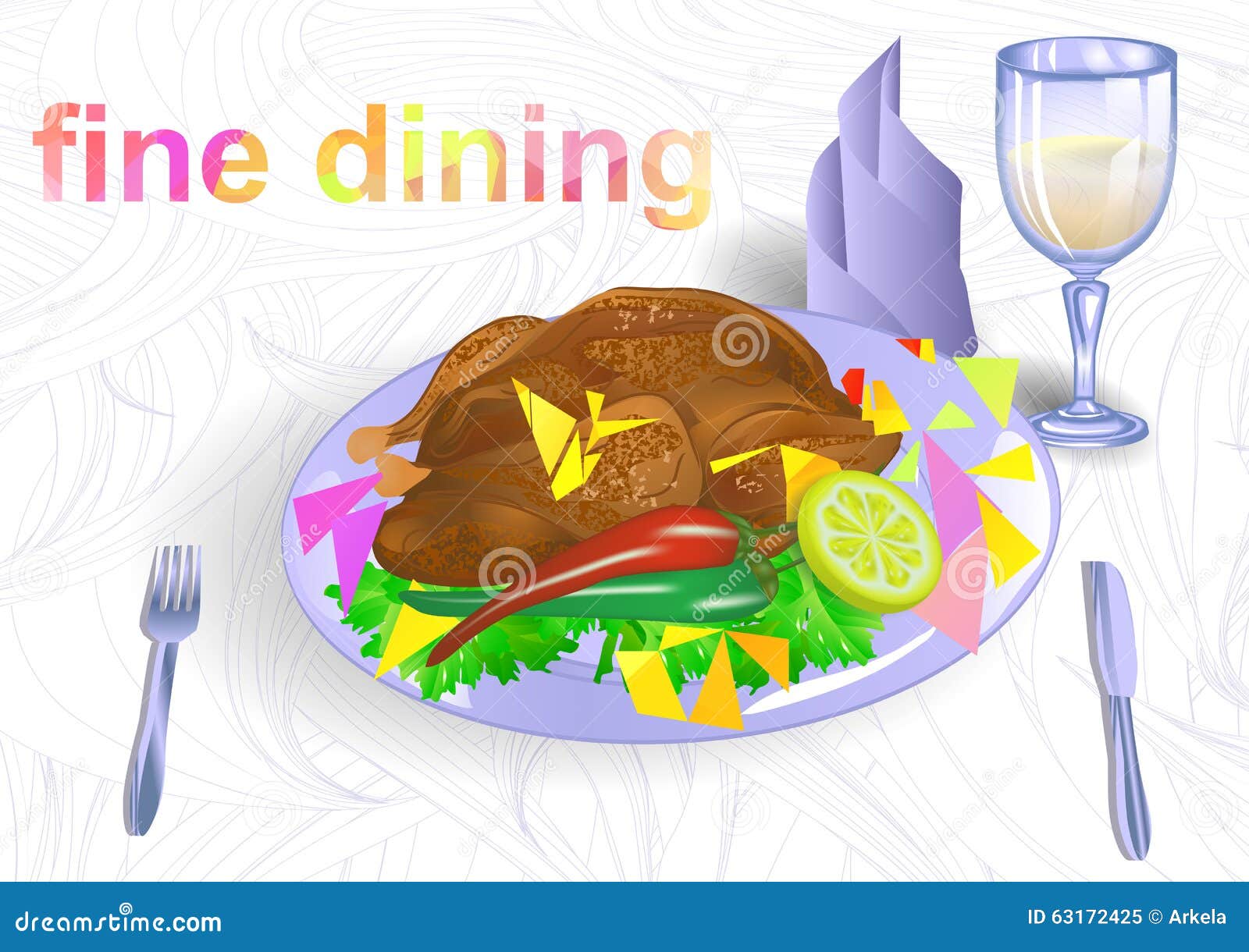 Fine dining stock illustration. Illustration of fork - 63172425