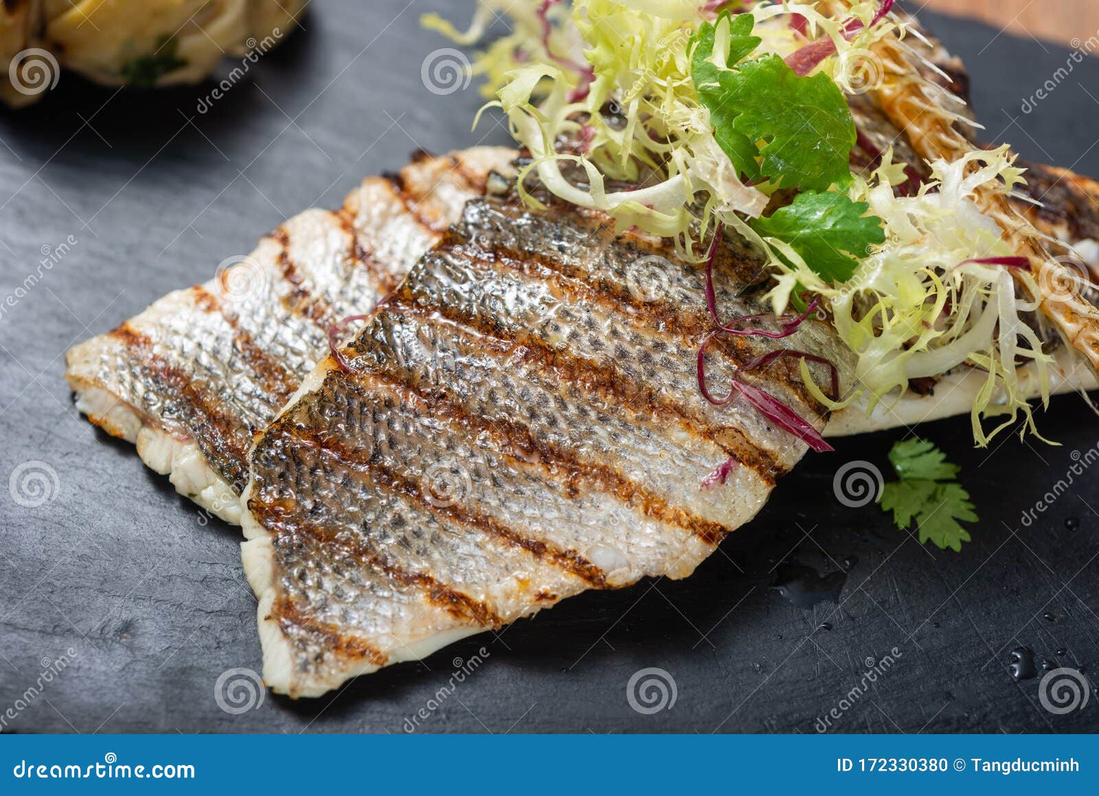 Fine Dining Fish dish stock photo. Image of closeup - 172330380