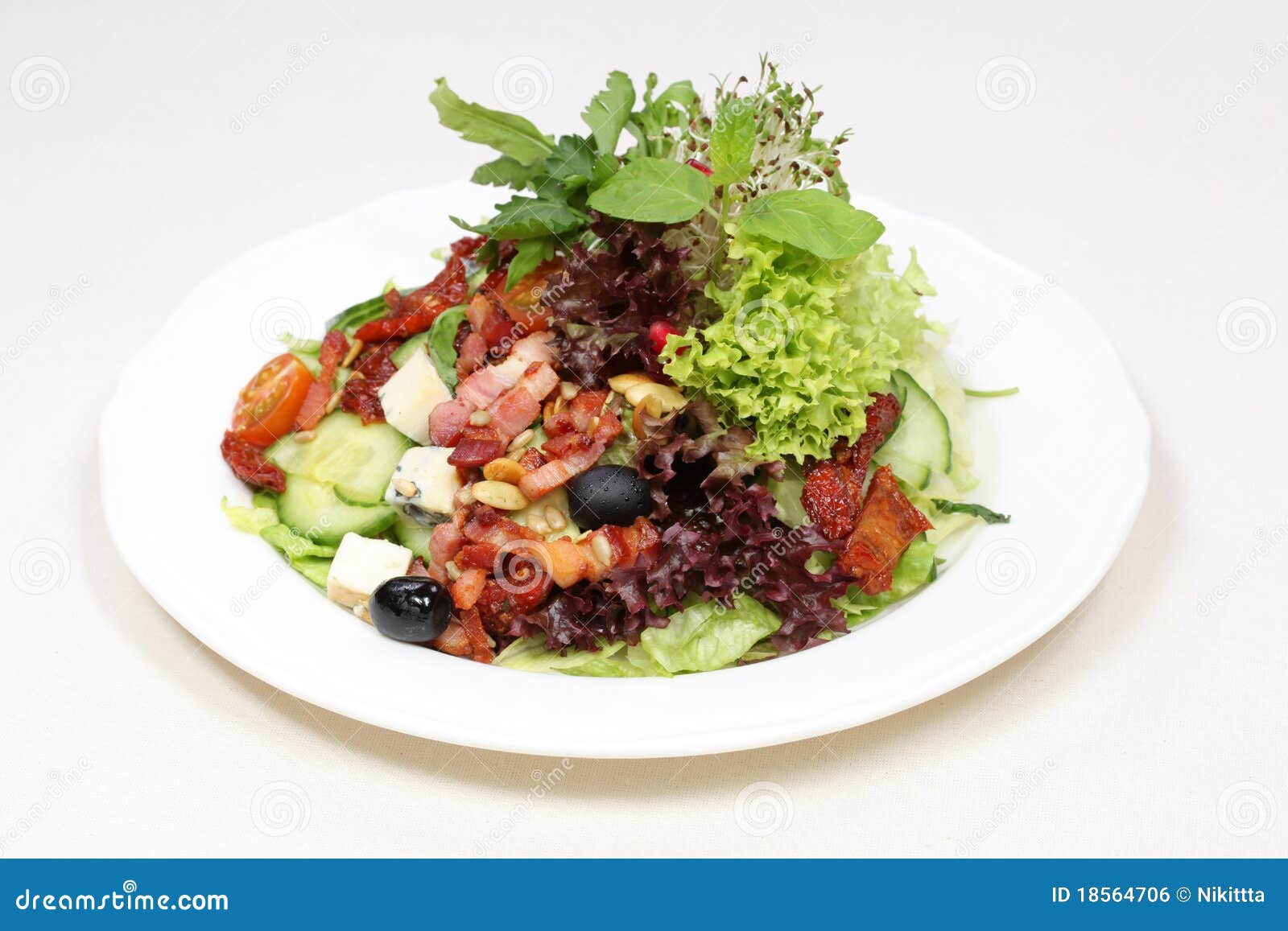 Fine Dining Meal, Bacon Salad Stock Photo - Image of diner, nuts: 18564706