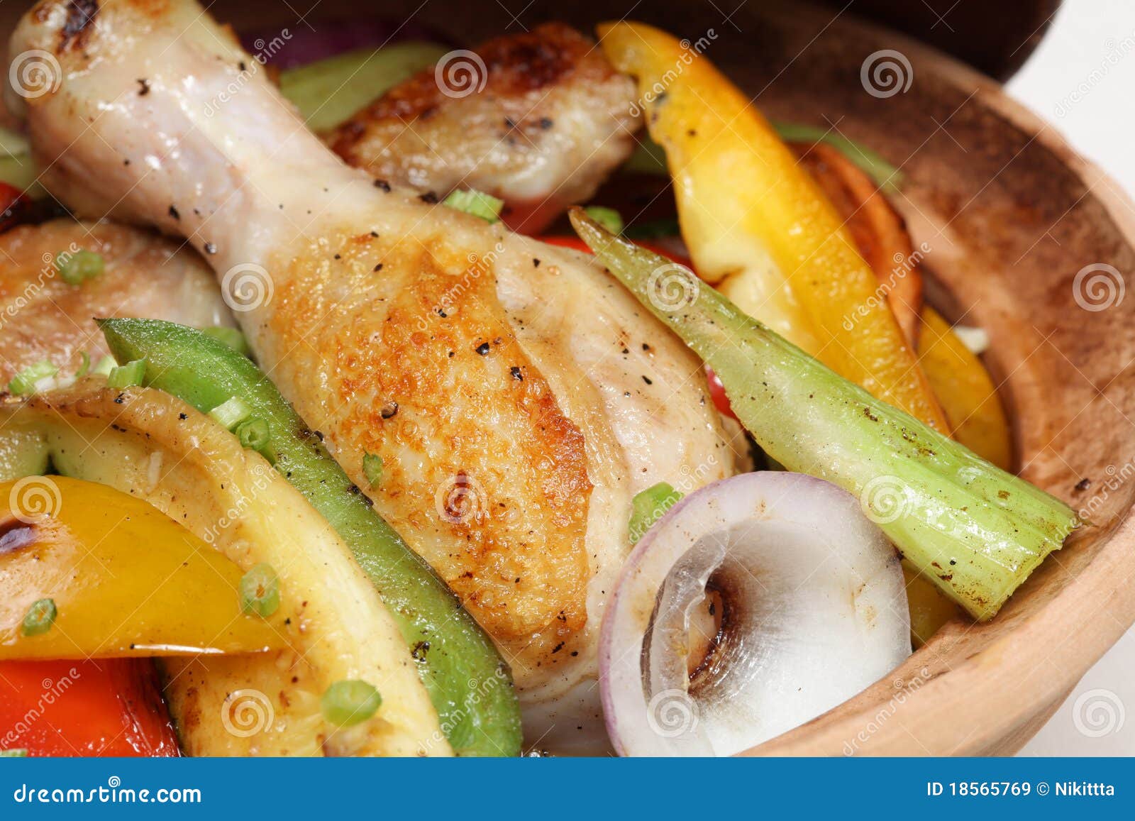 Fine Dining Meal, Chicken Leg Stock Image - Image of onions, pepper ...