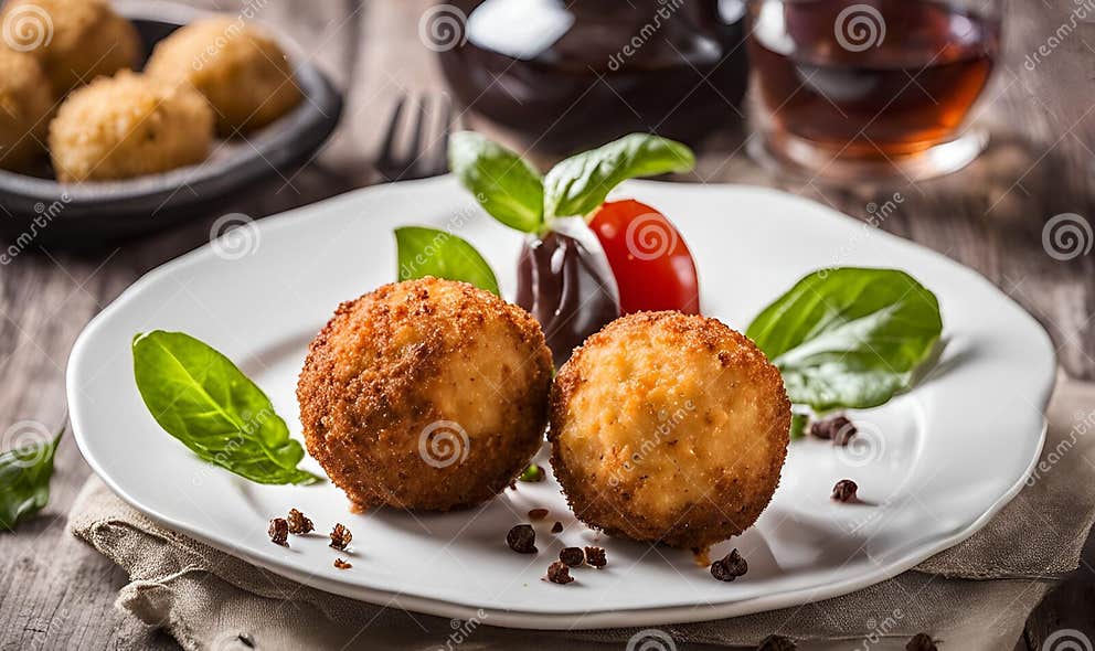 Luxurious Fine Dining with Exquisite Truffle Arancini, AI Generated ...