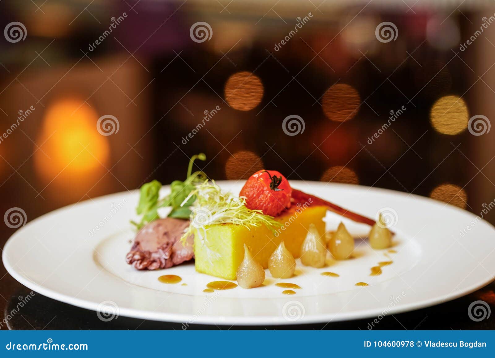 Fine dining plate stock photo. Image of gourmet, restaurant - 104600978