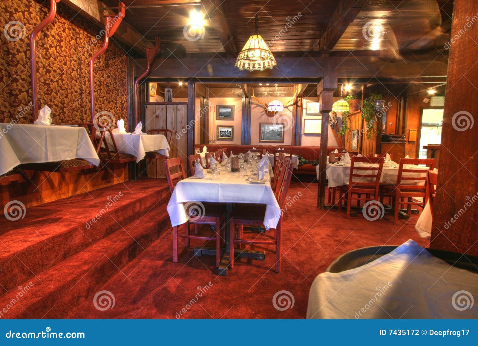 Fine dining restaurant stock photo. Image of view, table - 7435172