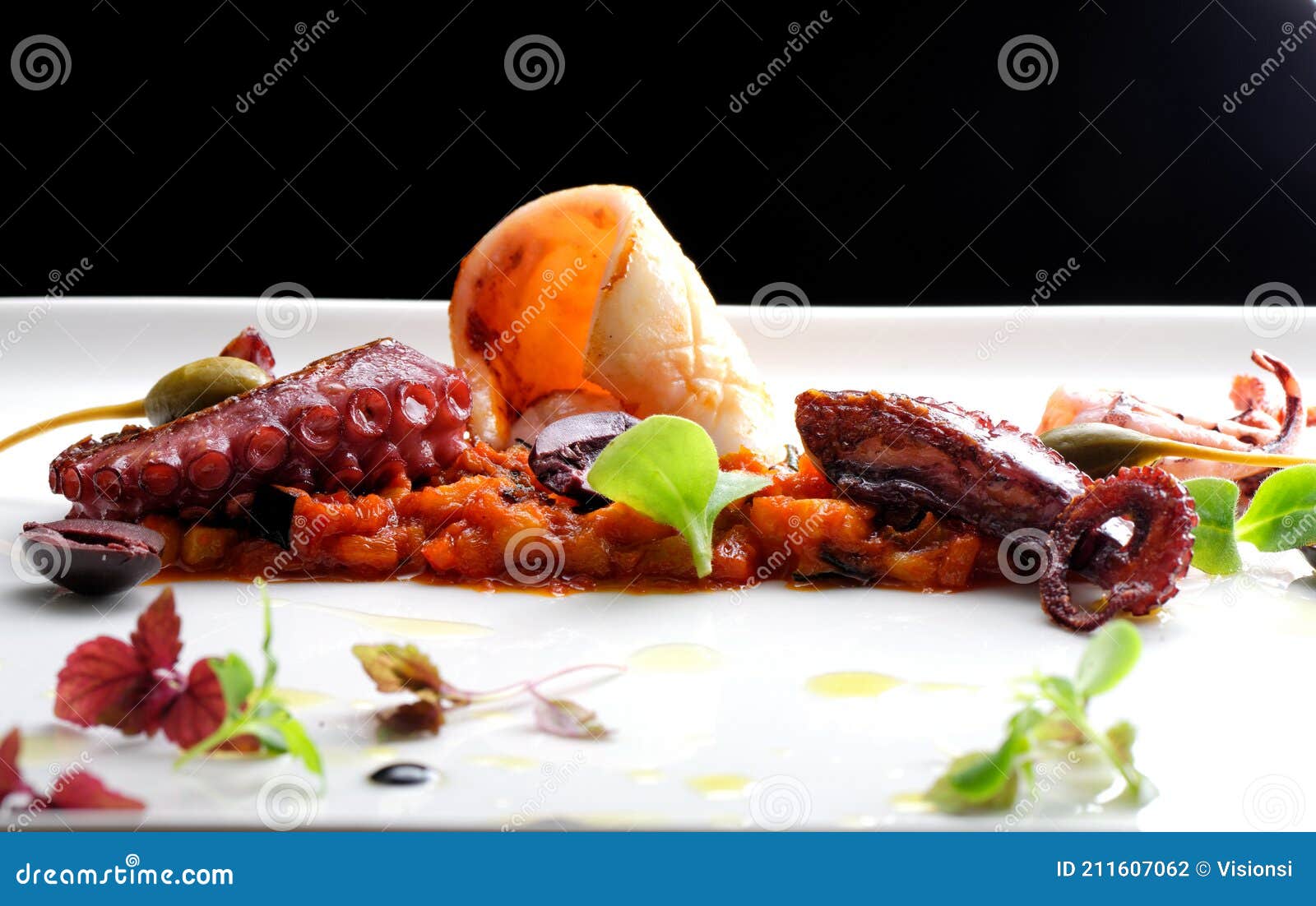 Fine Dining Seafood Appetizer Stock Photo - Image of restaurant, drop ...