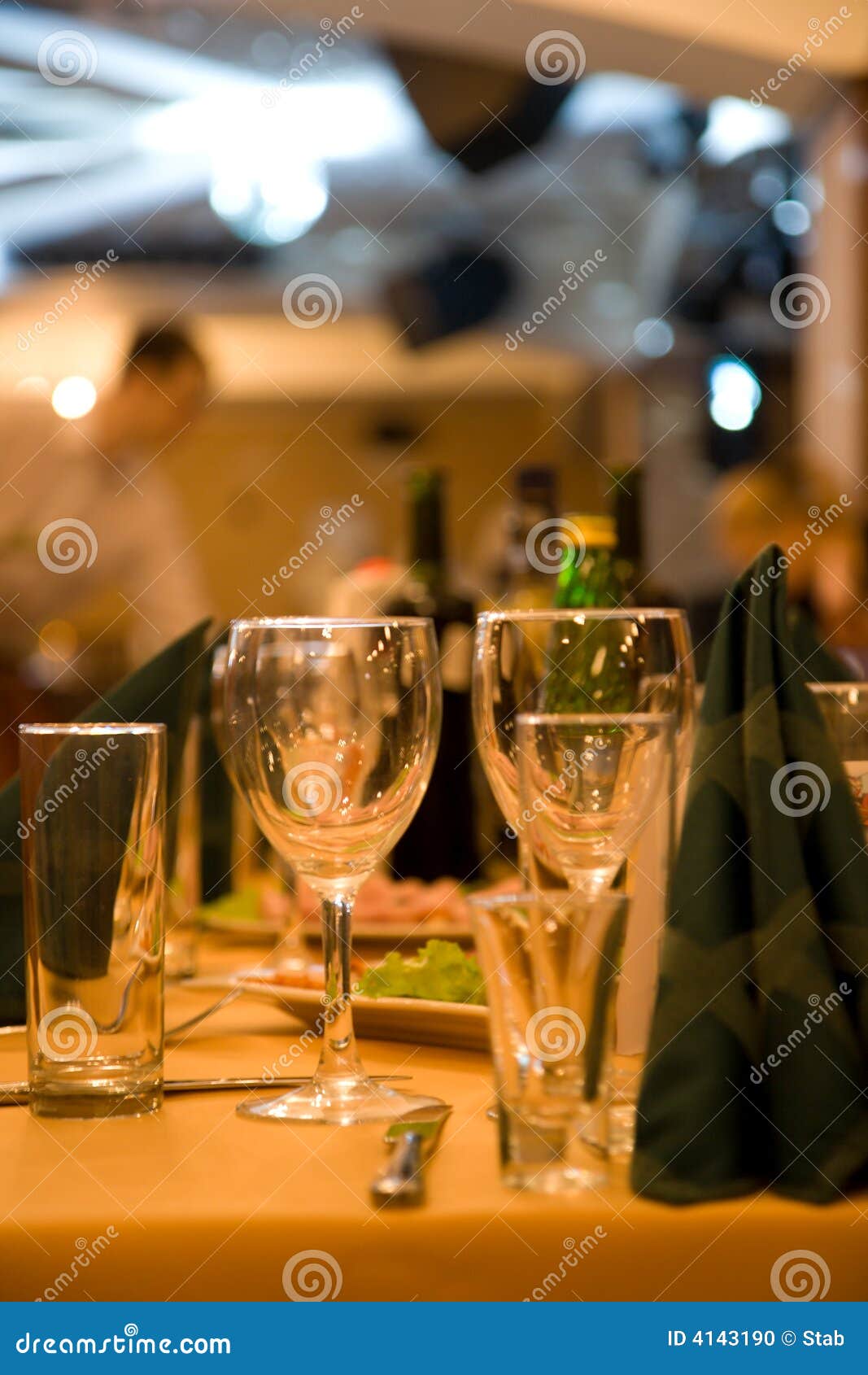 Fine dining set table stock photo. Image of plate, fork - 4143190