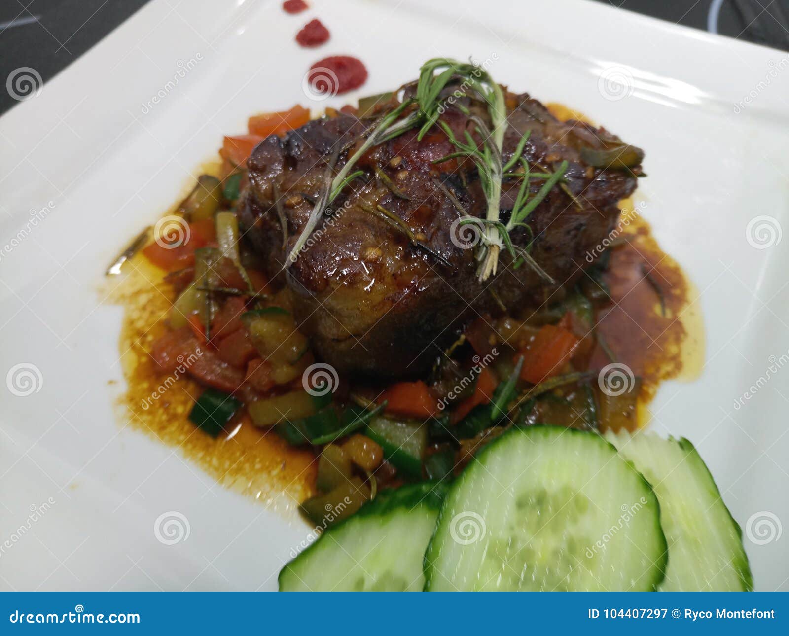 Cooked juicy chunk of meat stock image. Image of chunk - 104407297