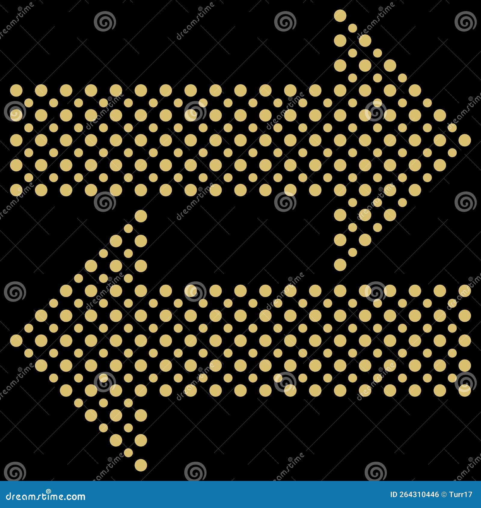 Fine Dotted Arrows stock illustration. Illustration of sticker - 264310446